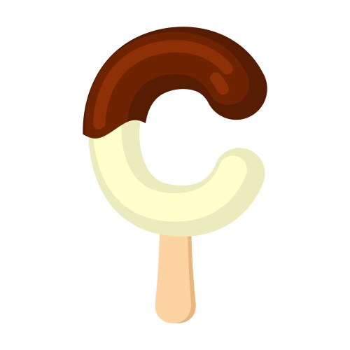 Ice cream abc popsicle alphabet cold sweets font Vector Image