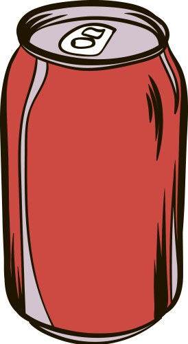 Red cartoon soda or soft drink can Royalty Free Vector Image