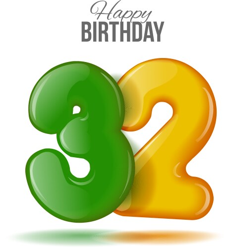Red numbers design of greeting card with Vector Image