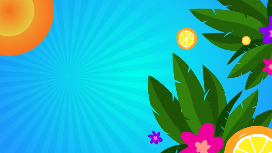 Colorful colourful summer beach background Vector Image