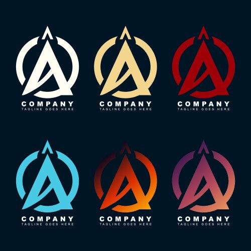 Creative letter a logo design template Royalty Free Vector