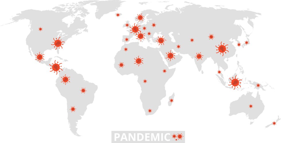 Epidemic viral diseases virus distribution map Vector Image