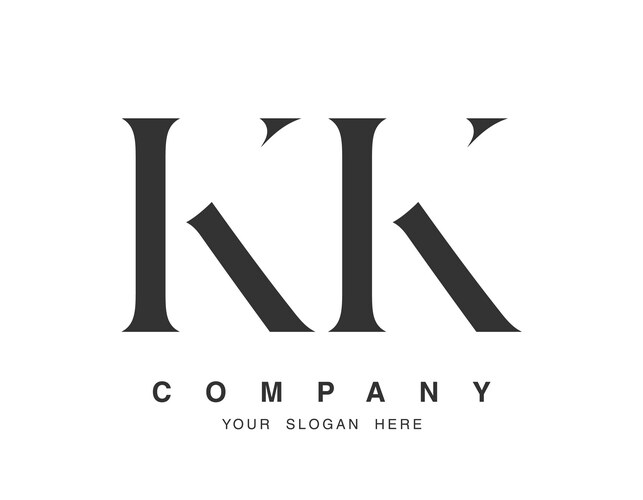 Ke trendy logotype template initial letter k Vector Image