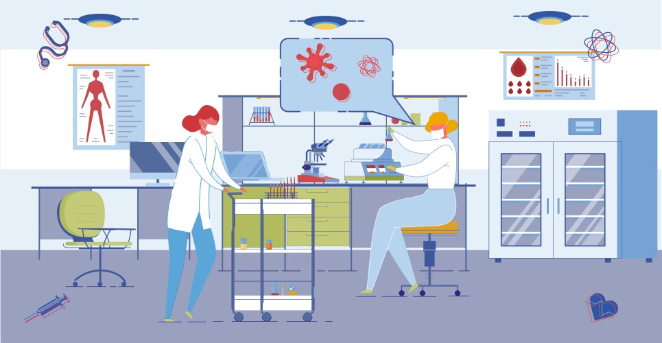 Laboratory research medical innovation workers Vector Image