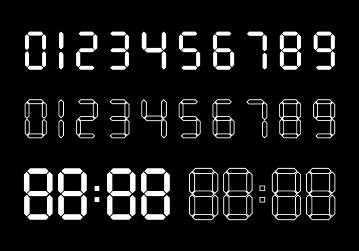 Set of digital numbers Royalty Free Vector Image