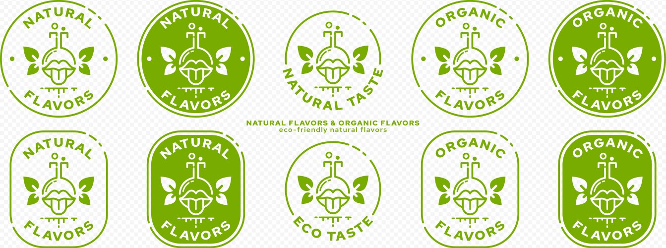 Natural ingredients product icon green organic Vector Image