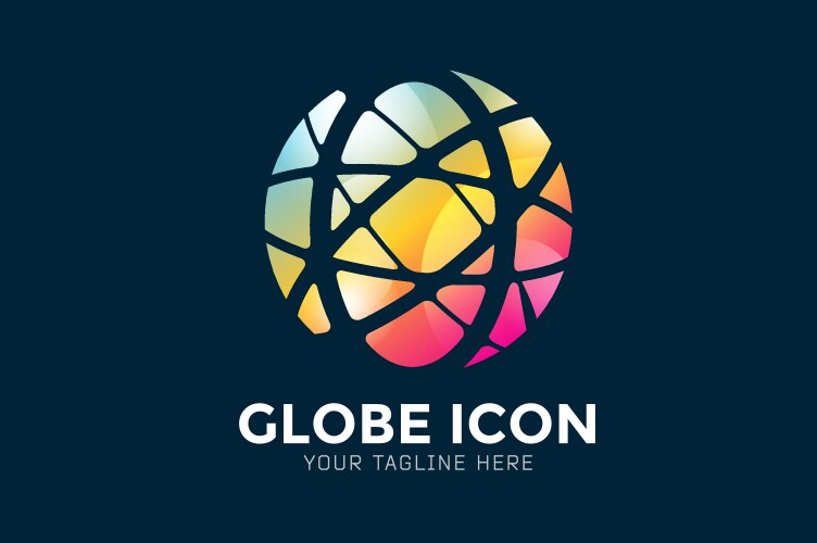 Abstract global icon Royalty Free Vector Image