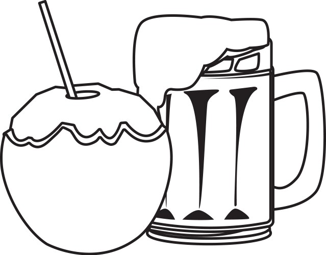 Alcoholic drinks beverages cartoon Royalty Free Vector Image