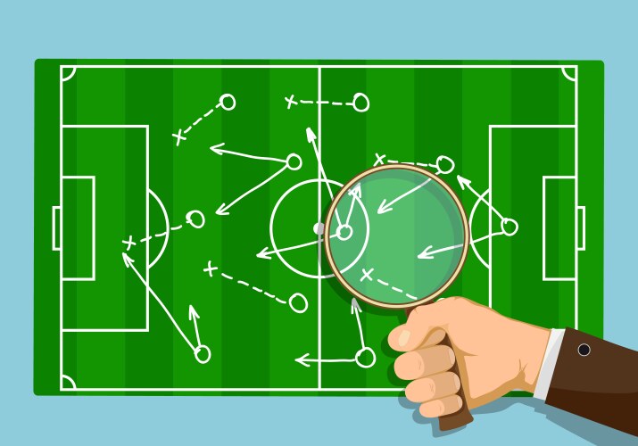 Soccer strategy field football game tactic Vector Image