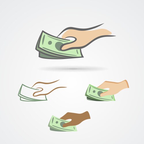 Hands counting cash money Royalty Free Vector Image