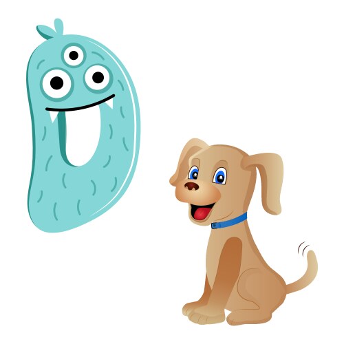 Cute kids cartoon alphabet letter r Royalty Free Vector