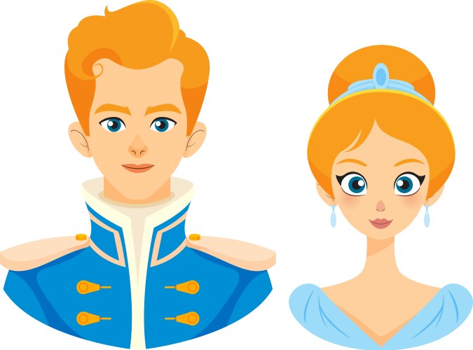 A prince and princess Royalty Free Vector Image