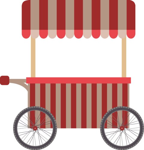 Realistic set street food kiosk and cart Vector Image