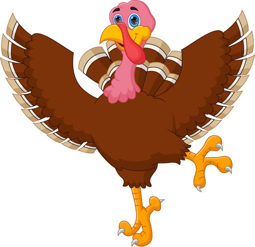 Cartoon turkey isolated on white background Vector Image