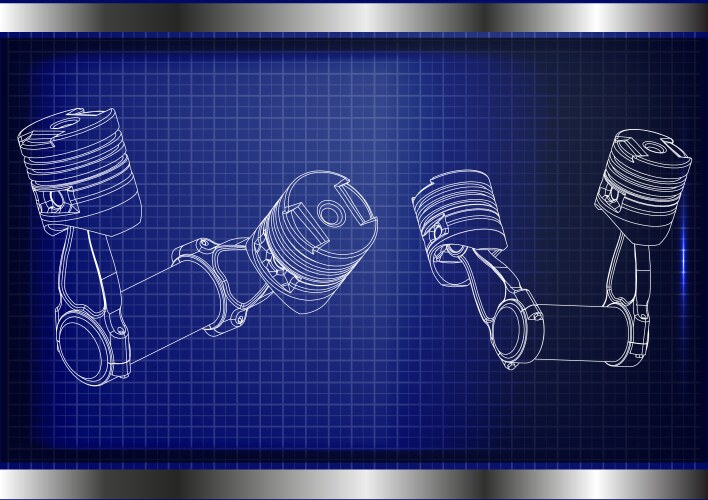 3d model of piston Royalty Free Vector Image - VectorStock