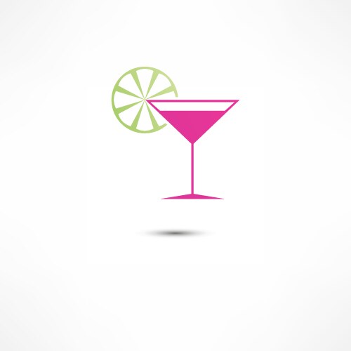 Cocktail drink glass logo icon symbol element Vector Image