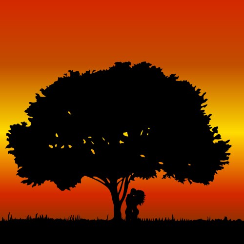 Couple Under Tree Vector Images (over 200)