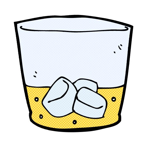 Whiskey or rum glass sketch icon Royalty Free Vector Image