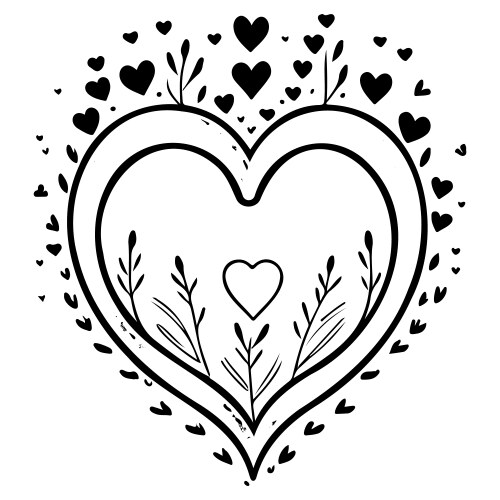 Doodle abstract sketch love heart draw Royalty Free Vector