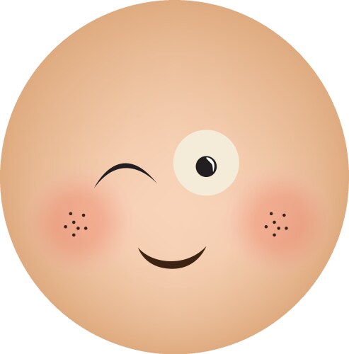 Female emoticon winking Royalty Free Vector Image