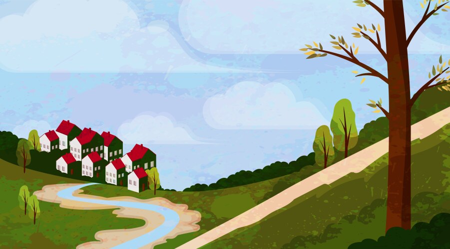 Magic cartoon landscape Royalty Free Vector Image