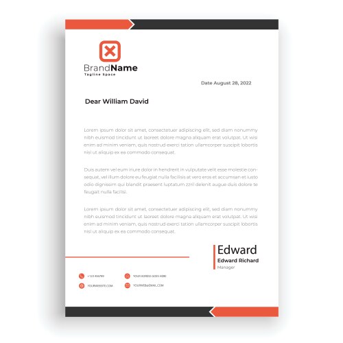Blank letterhead template for print with logo Vector Image