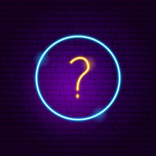 Neon question mark with glitch effect abstract Vector Image