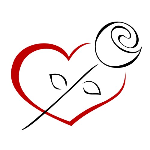 Infinity symbol with outline rose Royalty Free Vector Image