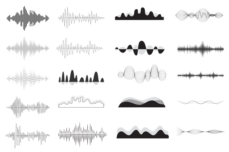 Music sound waves Royalty Free Vector Image - VectorStock