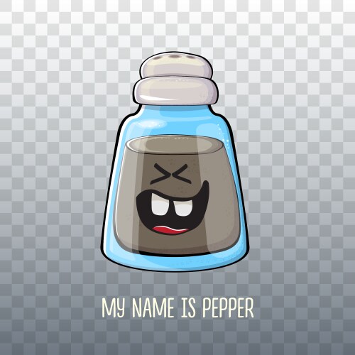 Cartoon pepper shaker with smiling faces Vector Image
