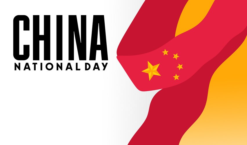 China national day with chinese flag Royalty Free Vector