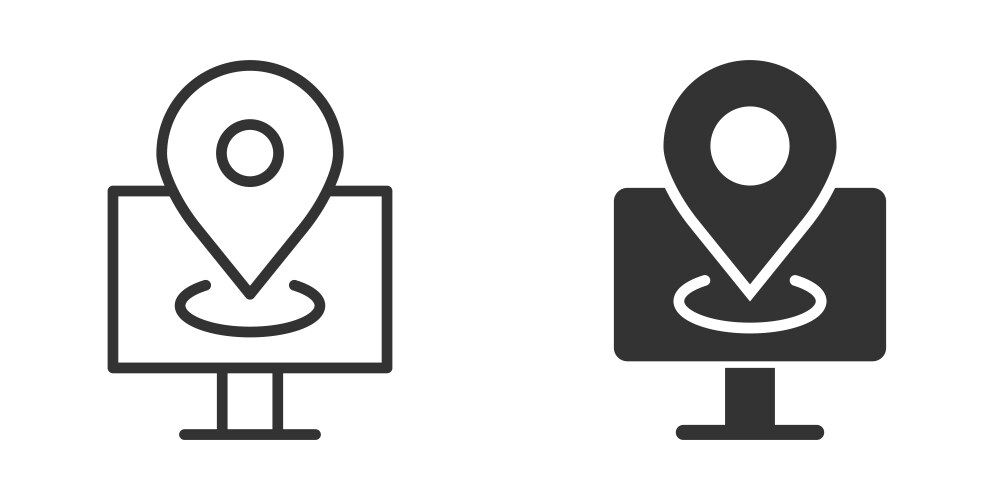 Computer navigation icon in flat style monitor Vector Image