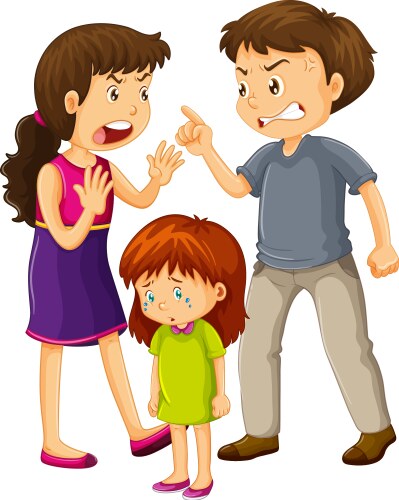 Happy Family Cartoon - Parents and Child Vector Image