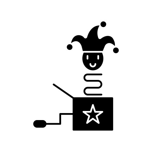 Jack in the box icon set prank joke Royalty Free Vector