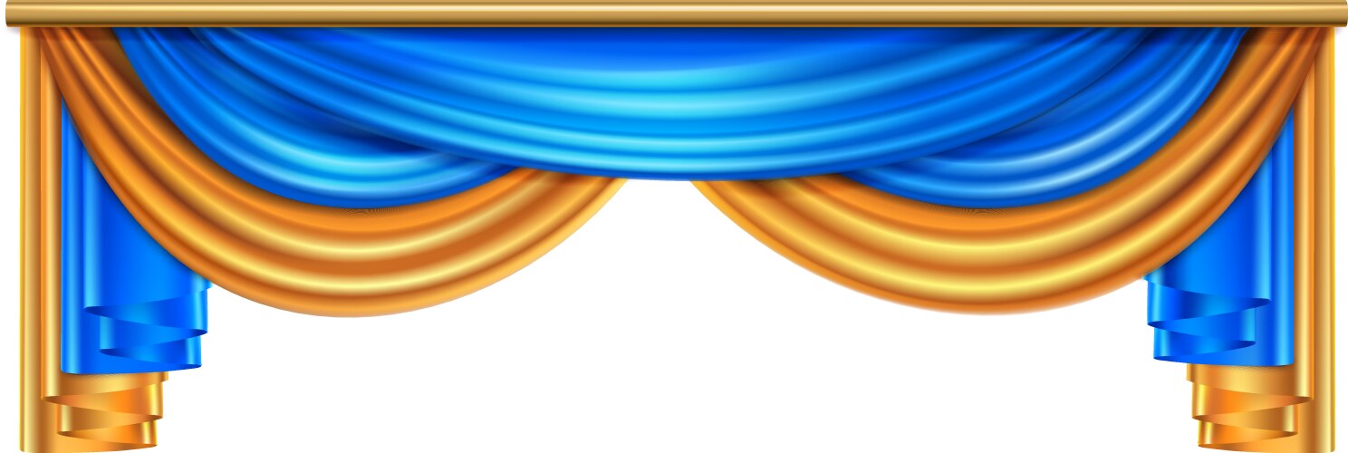 Red realistic silk curtains drapery Royalty Free Vector