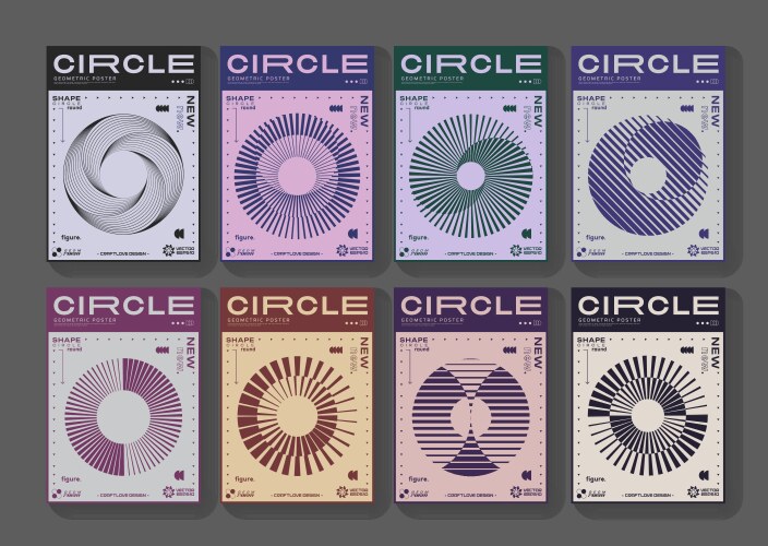 Abstract bauhaus eye posters set design cool Vector Image