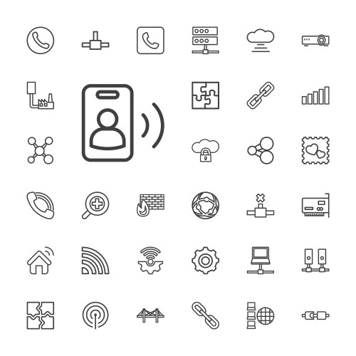 100 connection icons Royalty Free Vector Image