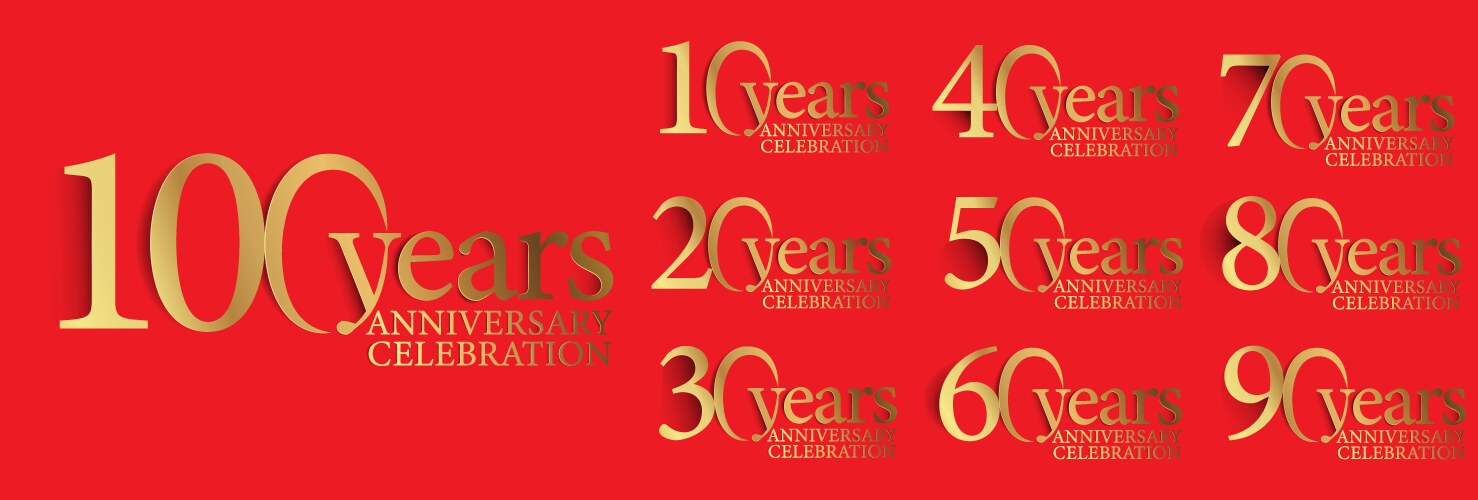 Golden Anniversary Number Set – Royalty-Free Vector | VectorStock
