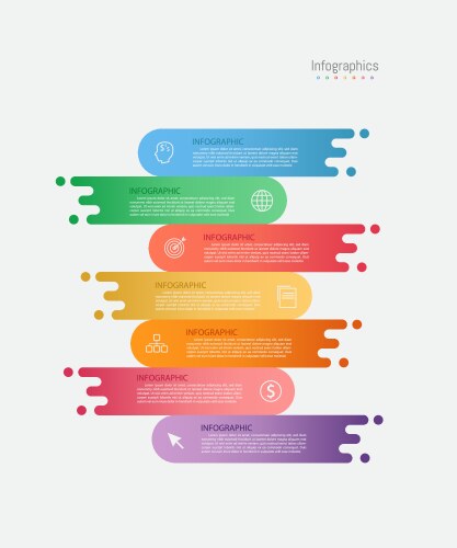 Infographic 7 options design elements Royalty Free Vector