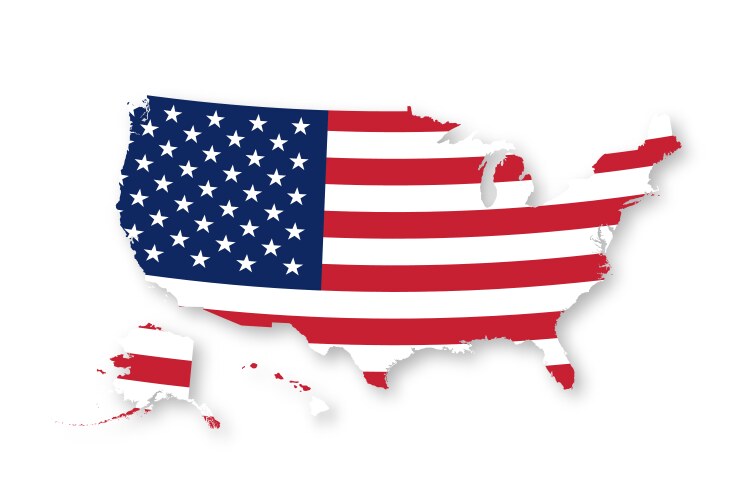 Usa flag in form of map united states america Vector Image