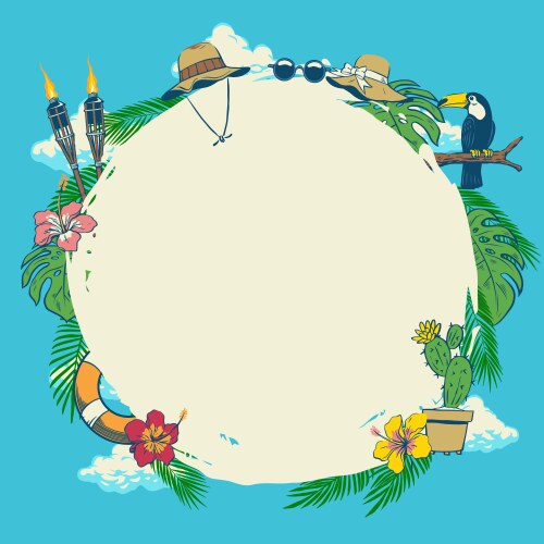 Summer background frame design template Royalty Free Vector