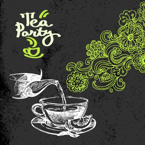 Tea vintage background Royalty Free Vector Image