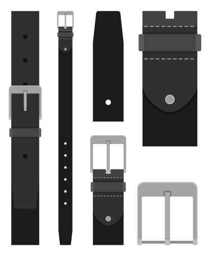 Realistic detailed 3d quick release buckle set Vector Image