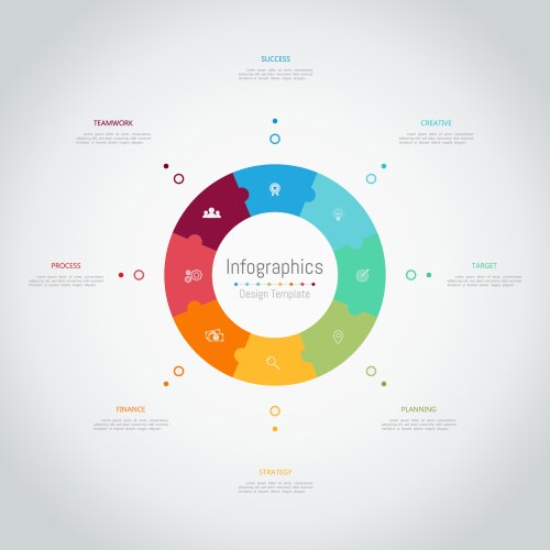 Infographic 8 options design elements Royalty Free Vector