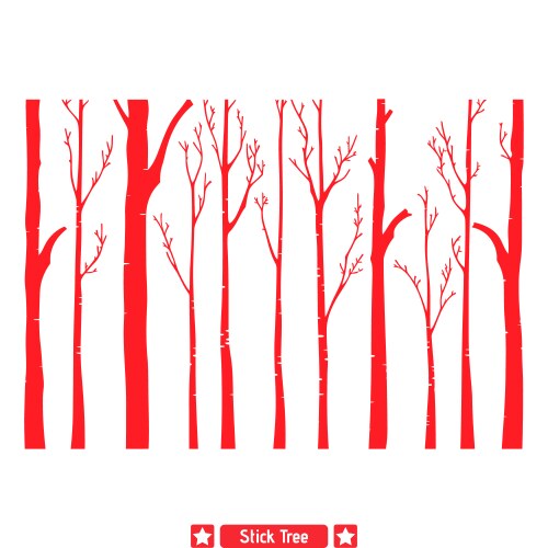 Silent sentinels majestic stick tree collection Vector Image
