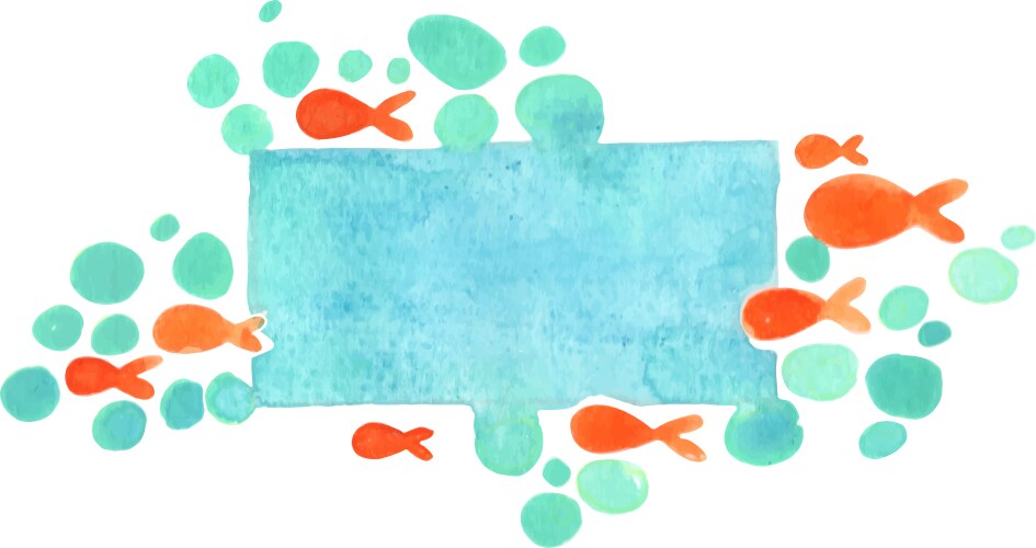 School fish swimming in sea watercolor Royalty Free Vector