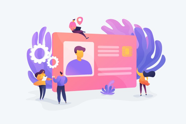 Smart id card web banner concept Royalty Free Vector Image