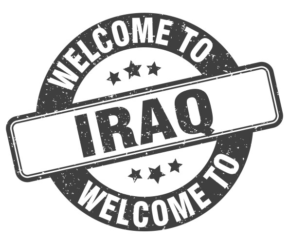 Welcome to iraq stamp round sign Royalty Free Vector Image