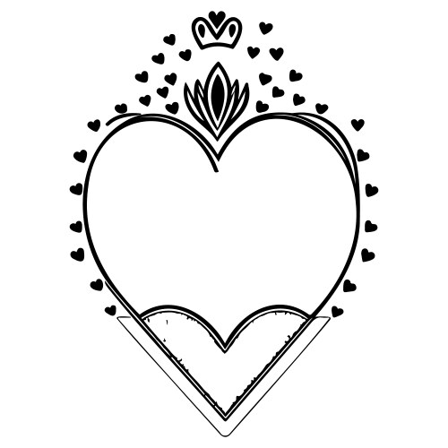 Doodle abstract sketch love heart draw Royalty Free Vector