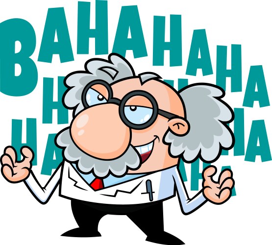 Angry science professor cartoon character Vector Image